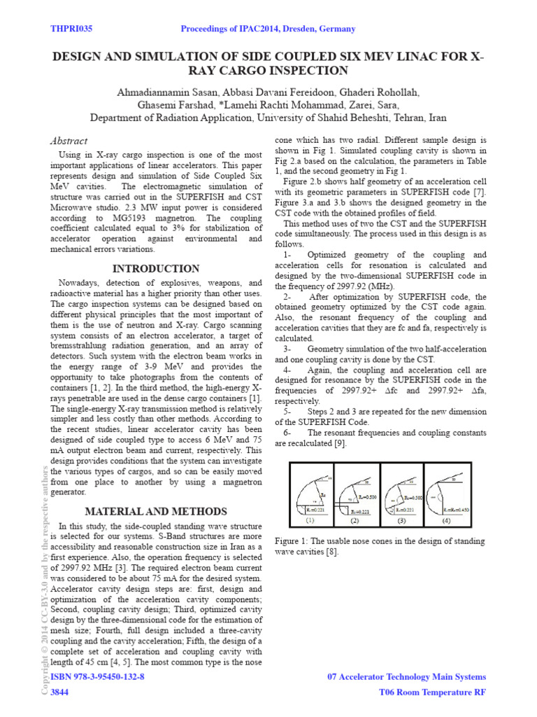 Design and Simulation of Side Coupled Six Mev Linac for X-ray Cargo ...