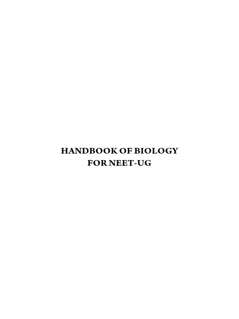 NEET-UG Biology Handbook Guide | PDF | Bacteria | Cell (Biology)