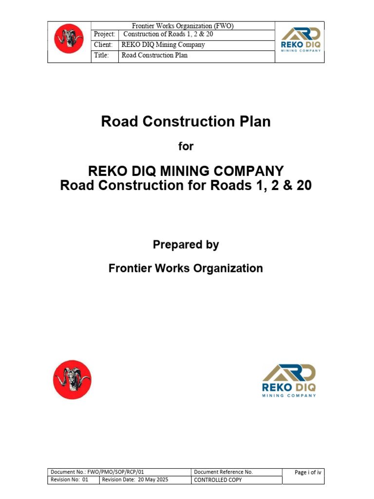 Road Construction Plan for REKO DIQ | PDF | Specification (Technical ...