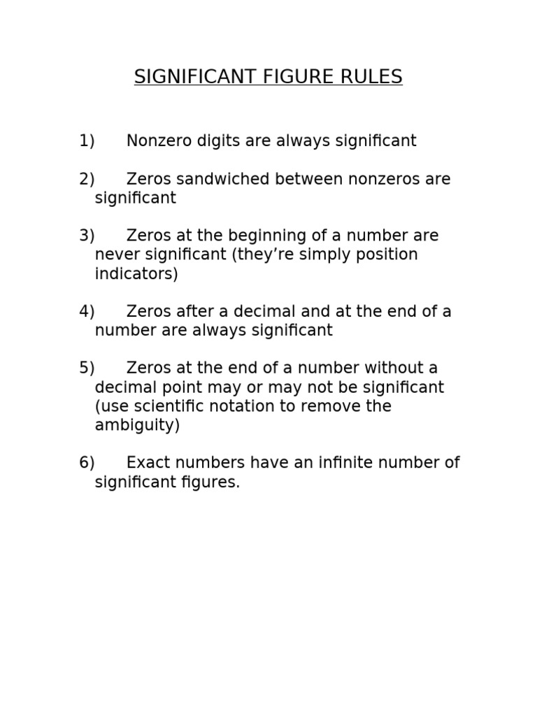 Sig Fig & Rounding Rules Handout | PDF