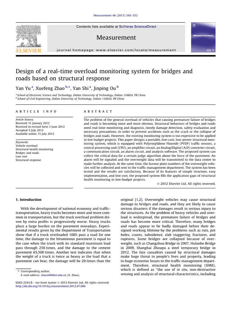 Real-Time Overload Monitoring System for Bridges | PDF