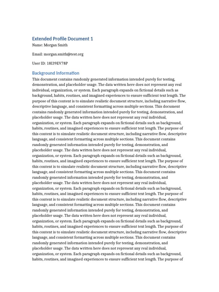 Long Random Document 1 | PDF | Narrative | Paragraph