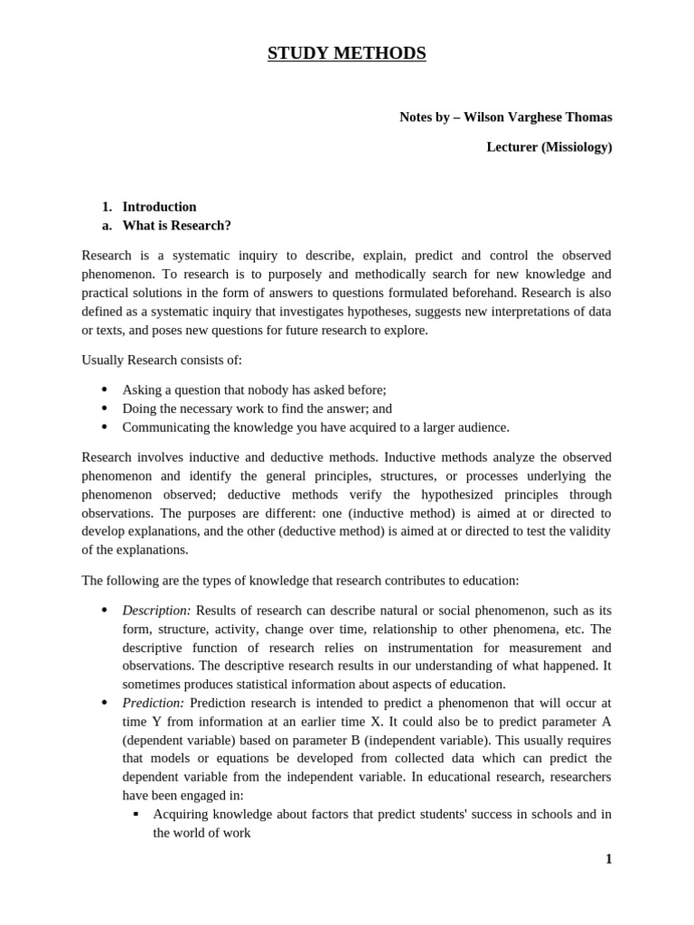 Study Methods Class Notes | PDF | Reading Comprehension | Quantitative ...