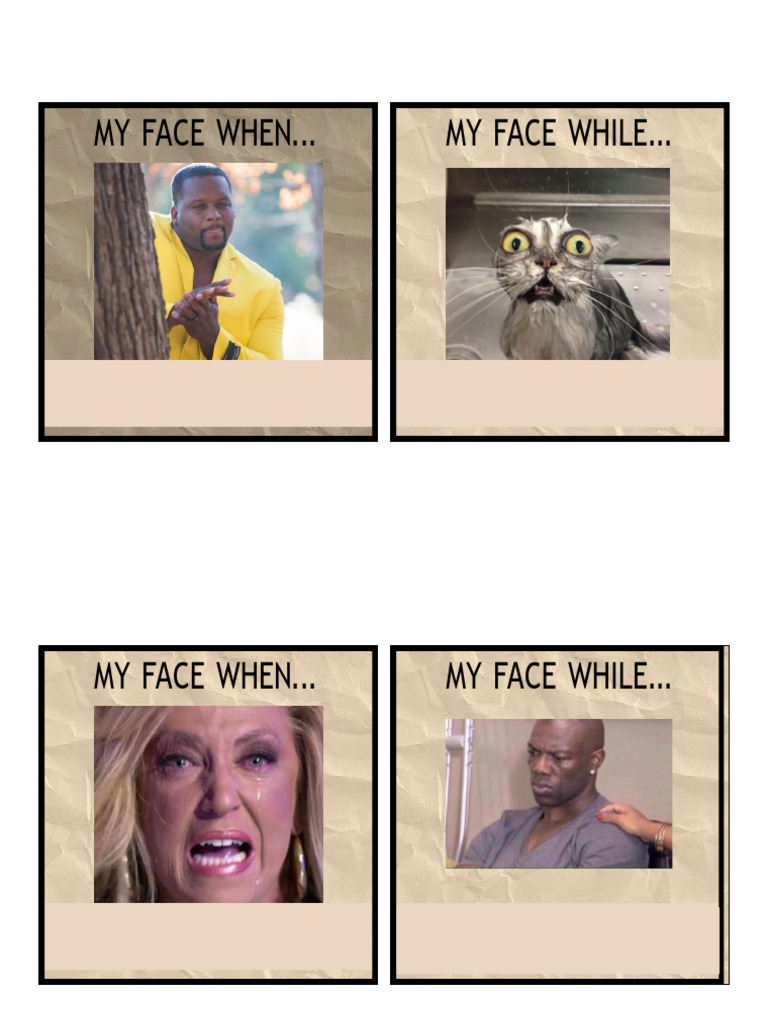 Memes. Past Simple vs Continuous. My Face When vs While - Converted | PDF