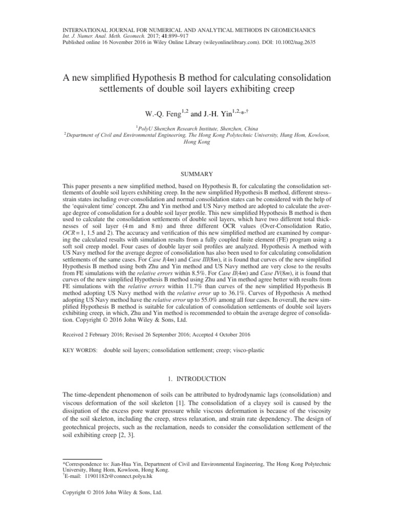 Simplified Hypothesis B for Soil Settlement | PDF | Soil Mechanics ...