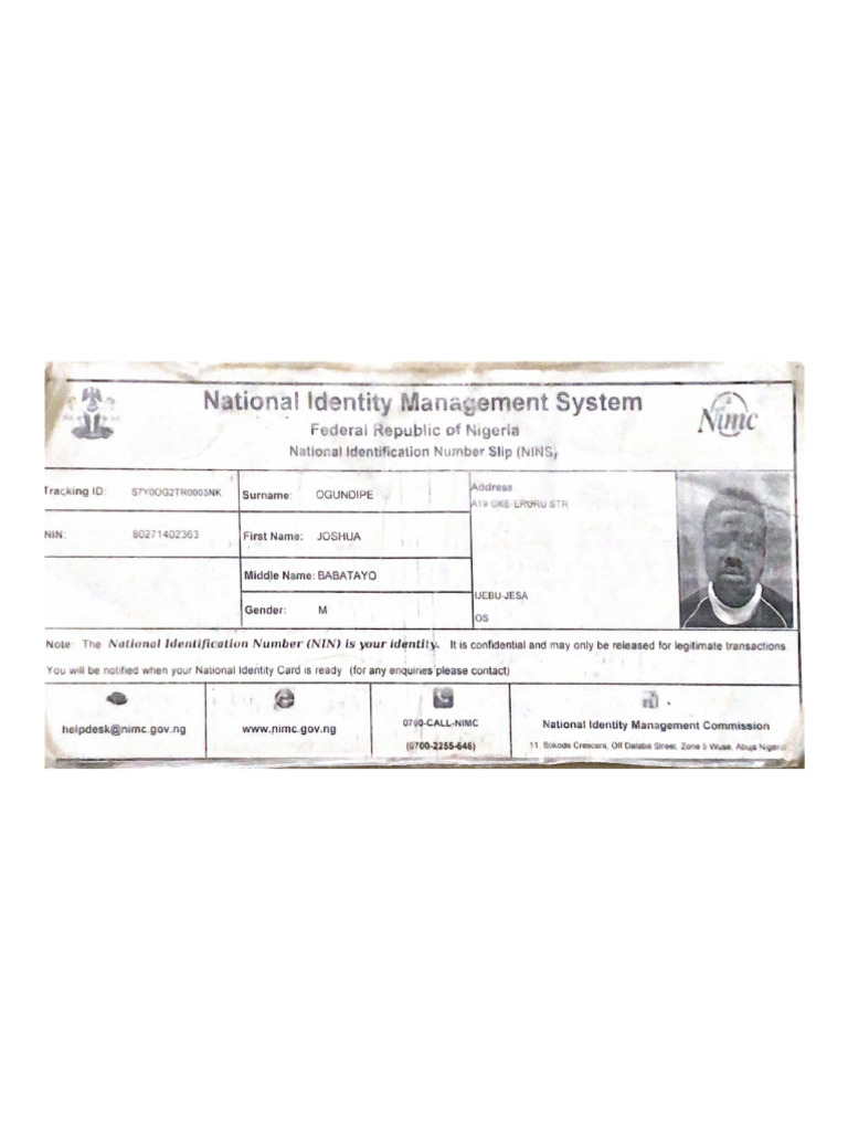 National Identity Management System | PDF