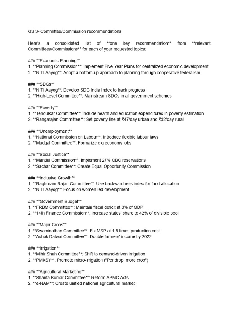 GS 3 committee | PDF | Economies