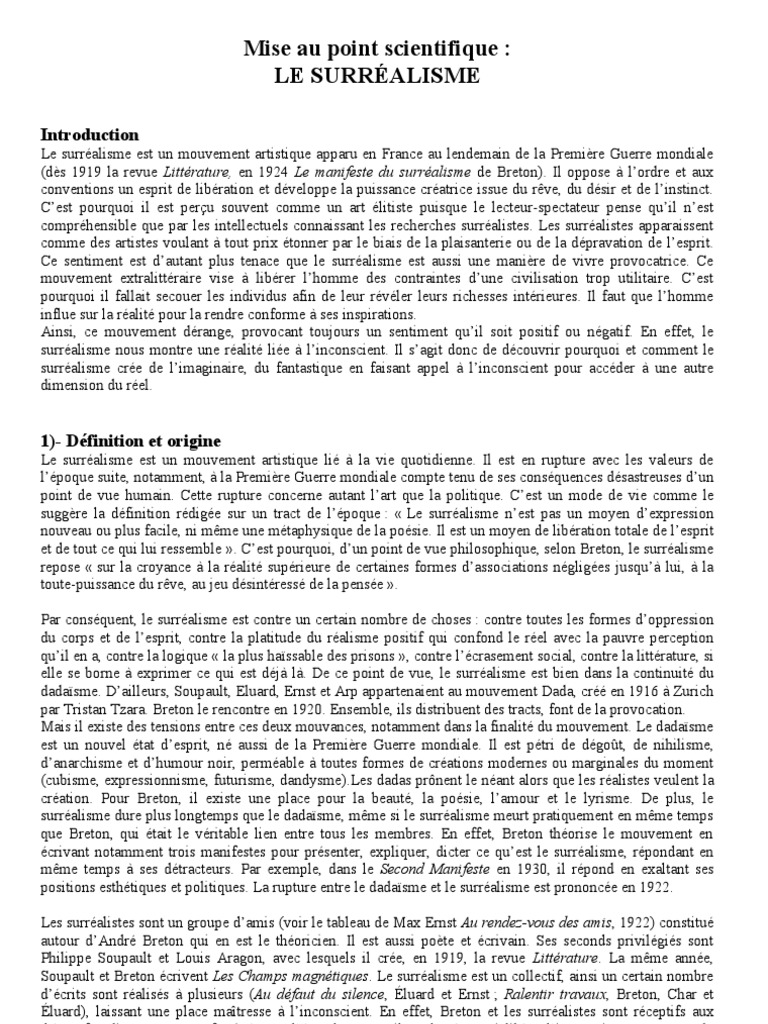 Le Surrealisme | Surréalisme | Poésie