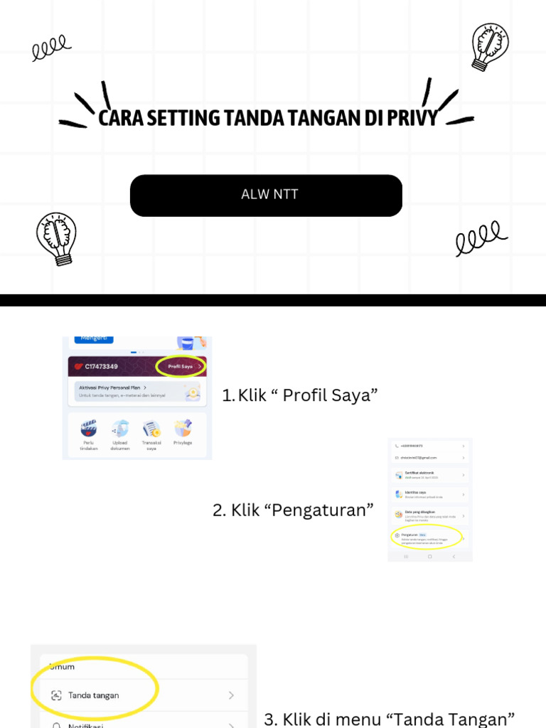 Cara Setting Tanda Tangan Di Aplikasi Privy | PDF