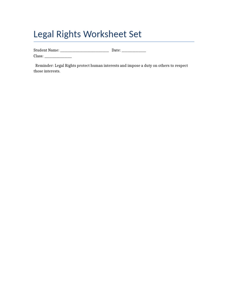 Legal Rights Enhanced Worksheets | PDF | Universalism | Justice