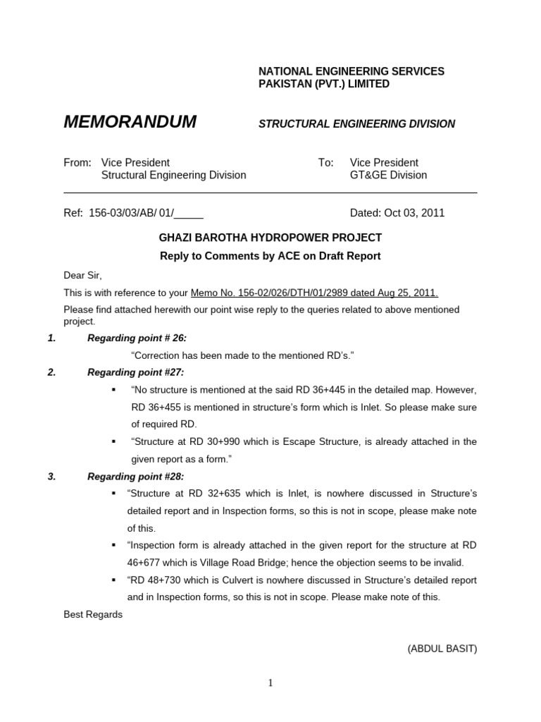 Ghazi Barotha Project: ACE Comments Response | PDF