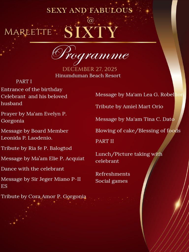 60th Birthday Celebration Program | PDF