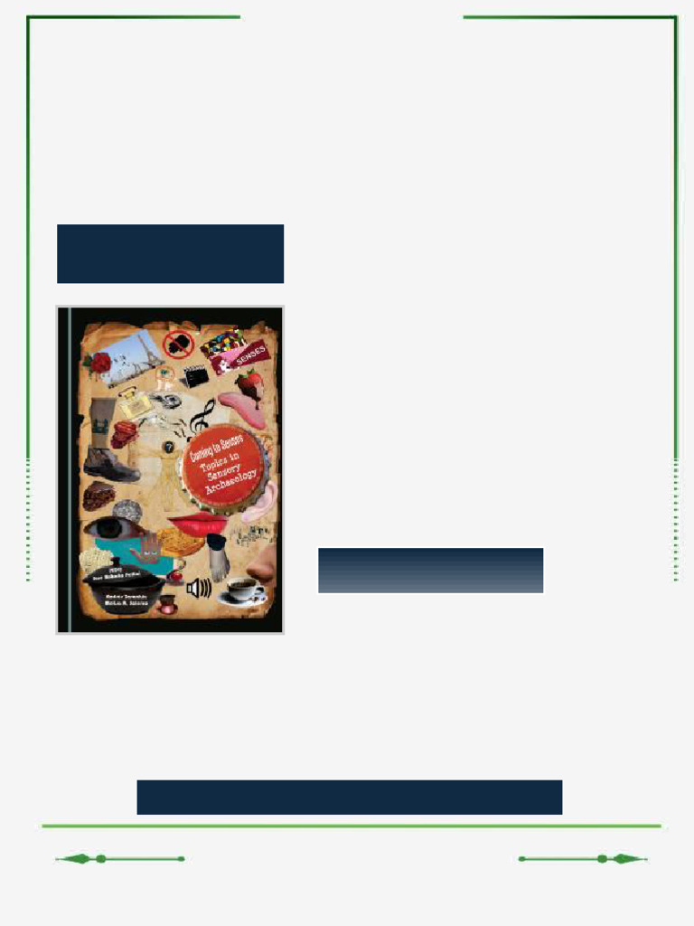 Coming to Senses Topics in Sensory Archaeology 1st Edition José Roberto Pellini ebook detailed ...