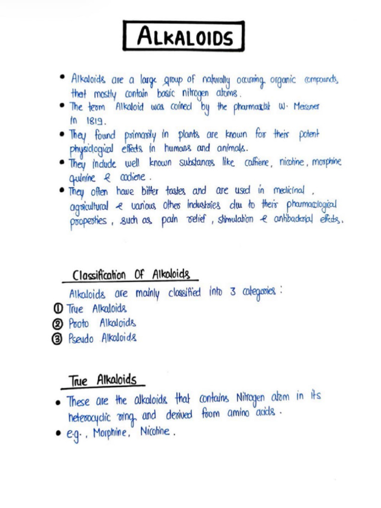 Alkaloids 1 | PDF | Natural Products | Organic Compounds