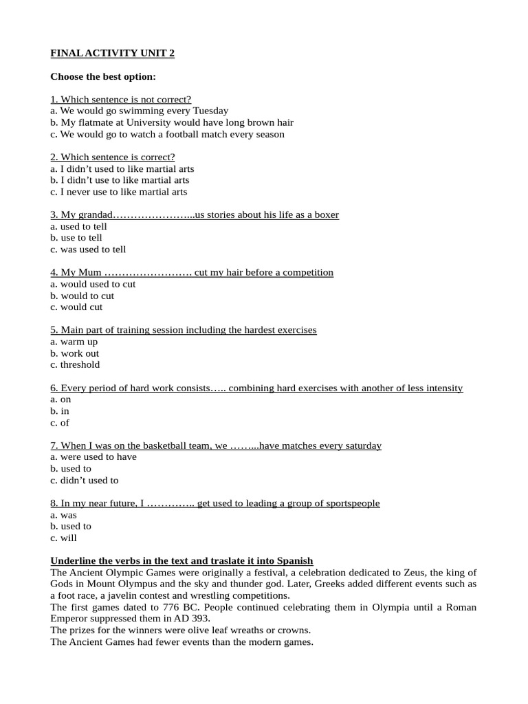 Final Activity Unit 2 | PDF