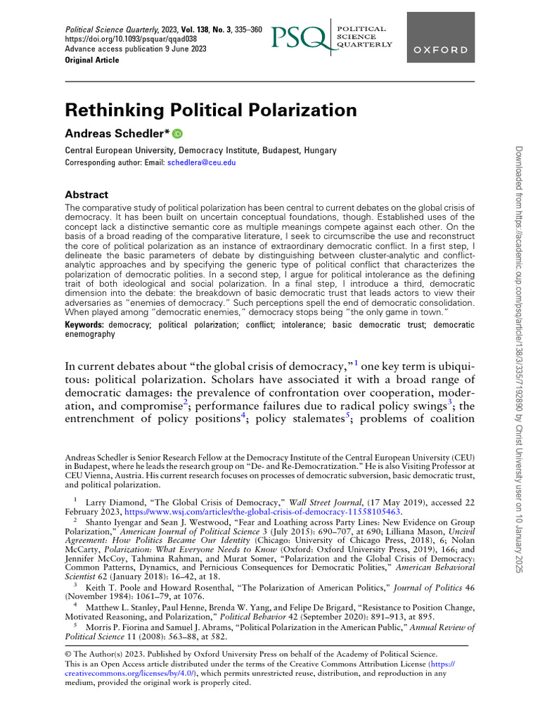 Understanding Political Polarization Dynamics | PDF | Democracy ...