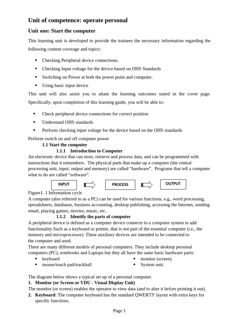 Operate Personal Computer last | PDF | Power Supply | Icon (Computing)