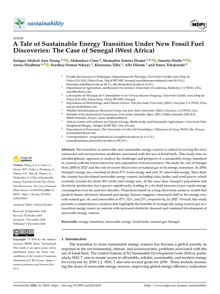 Senegal's Sustainable Energy Transition | PDF | Renewable Energy ...
