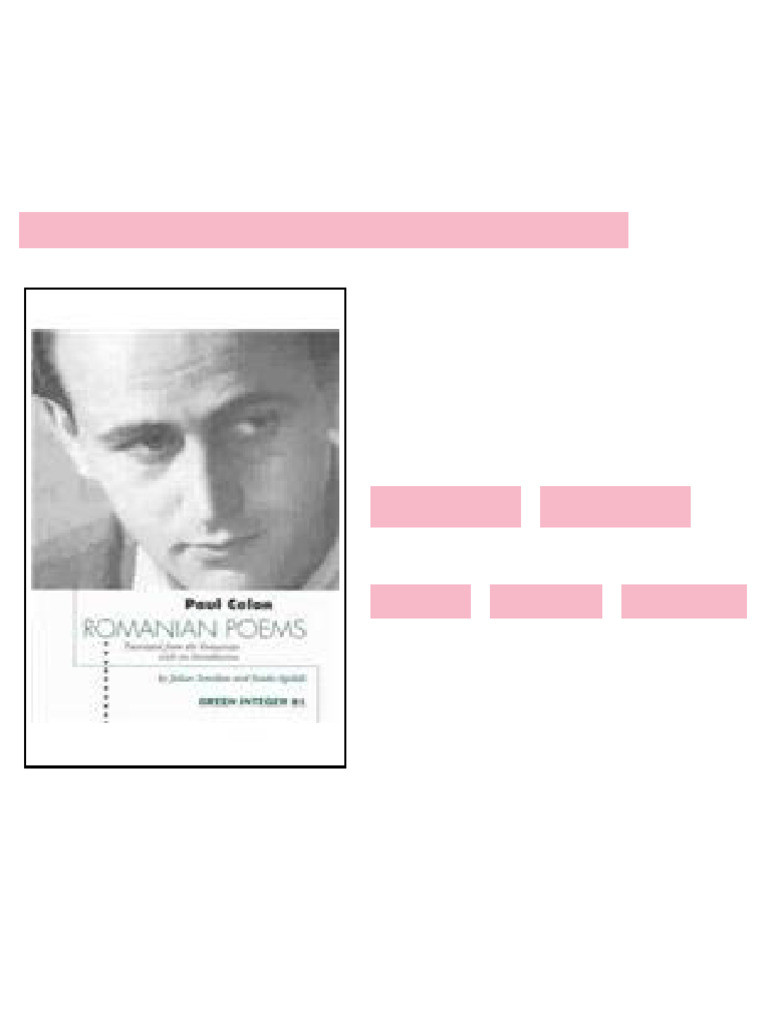 Romanian Poems 1st Edition Paul Celan - ebook and textbook resources | PDF