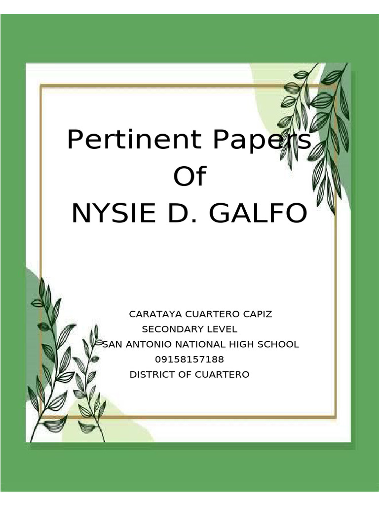 Pertinent Papers | PDF