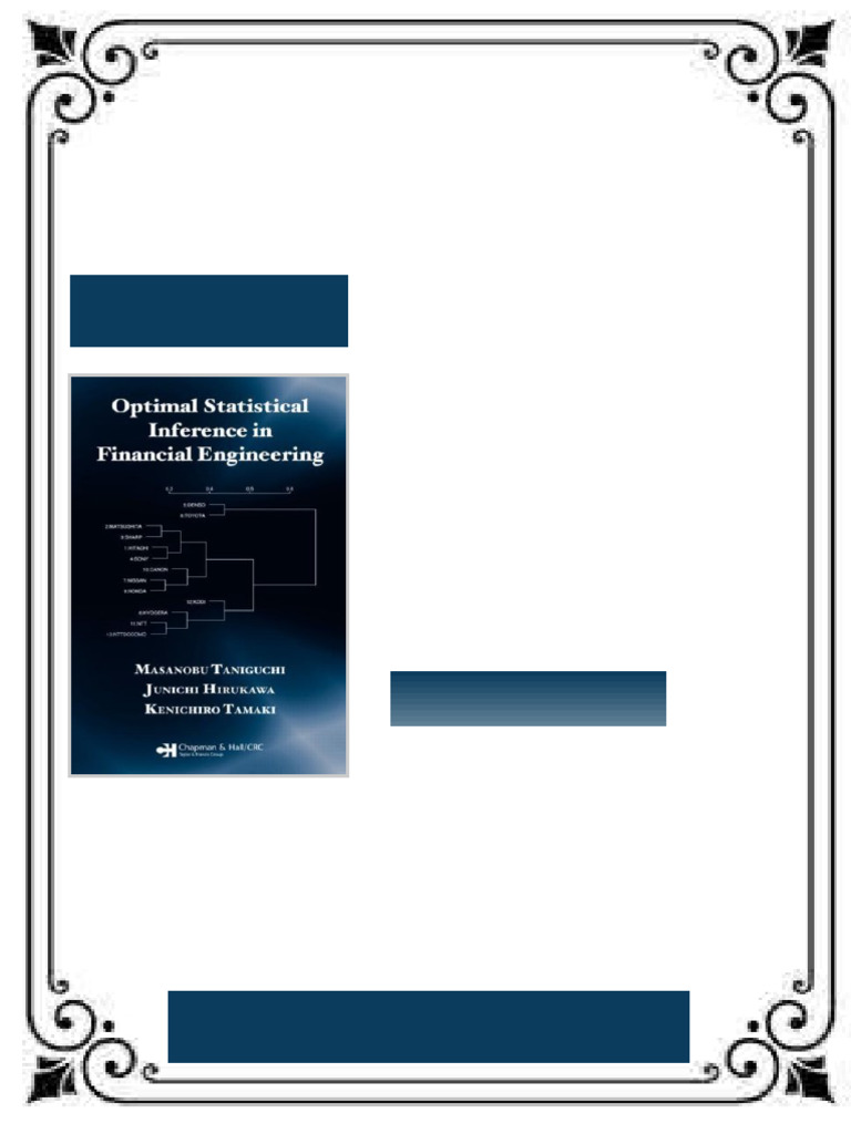 Optimal statistical inference in financial engineering 1st Edition ...