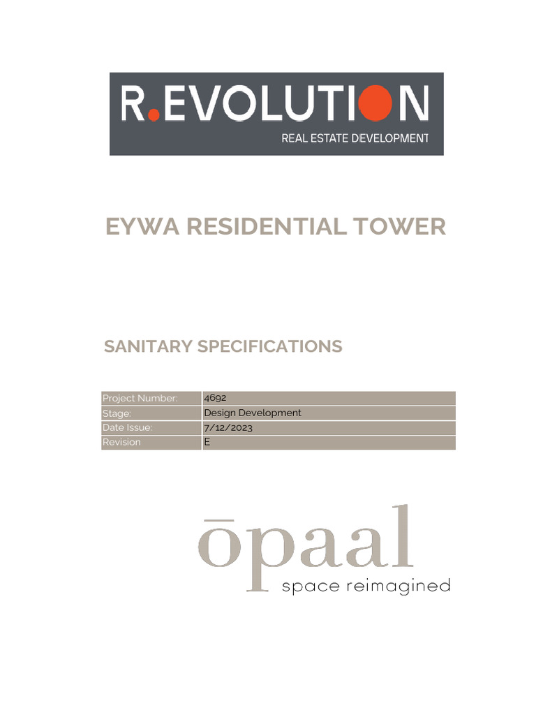 RAK - Sanitary Specifications | PDF | Bathroom | Shower