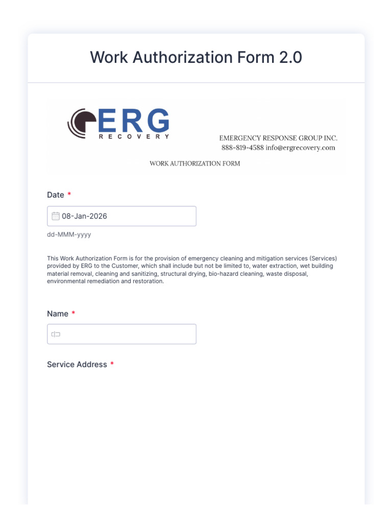 Emergency Cleaning Services Authorization Form | PDF | Insurance ...