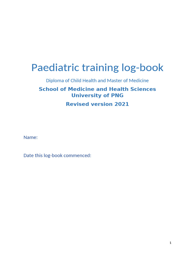 Paediatric Cases Log Book 2021 | PDF | Cardiology | Mental Disorder