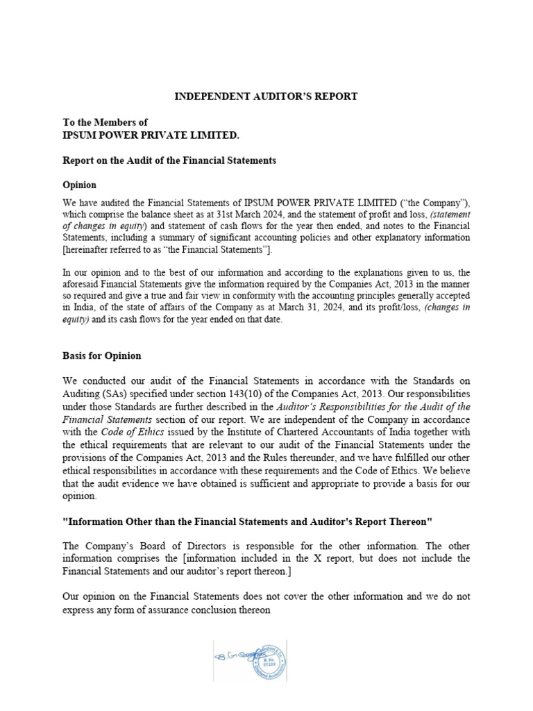 Copy of Financial Staements Duly Authenticated as Per Section 134 ...
