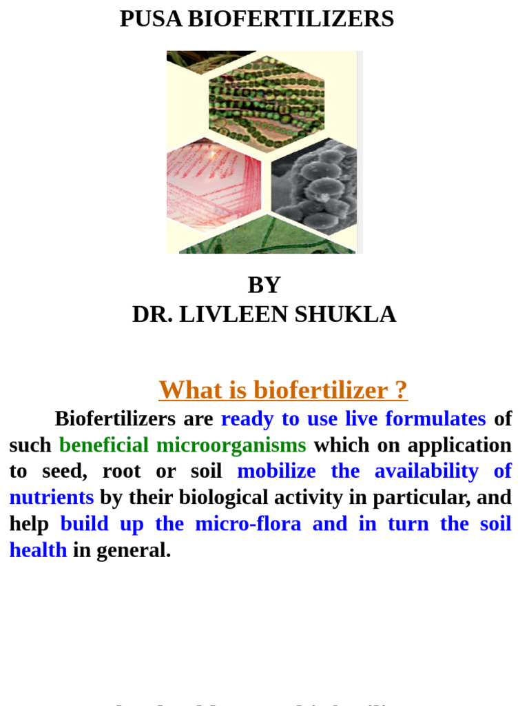 Benefits and Types of Biofertilizers | PDF | Soil | Organisms