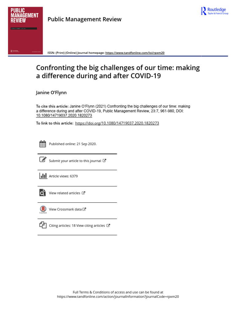 01. Confronting the big challenges of our time making a difference ...