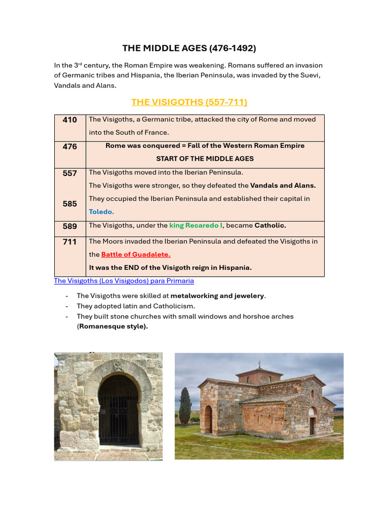 MIDDLE AGES TIMELINE-1 | PDF | Moors | Al Andalus