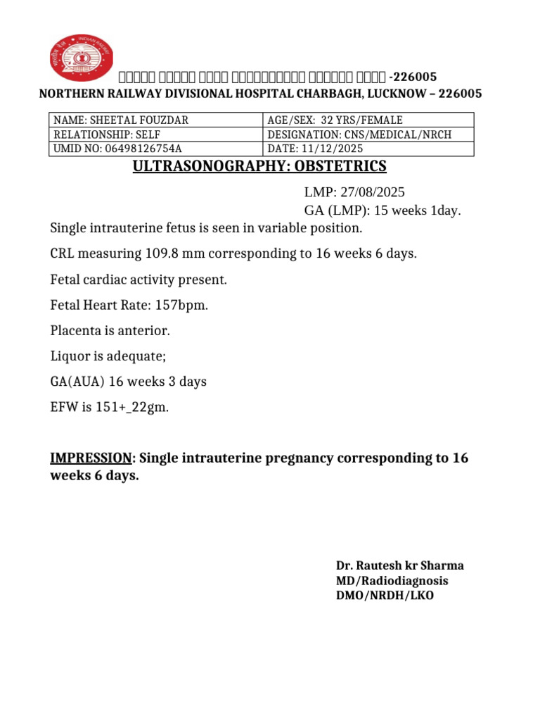 Sheetal Fouzdar Usg Obs | PDF