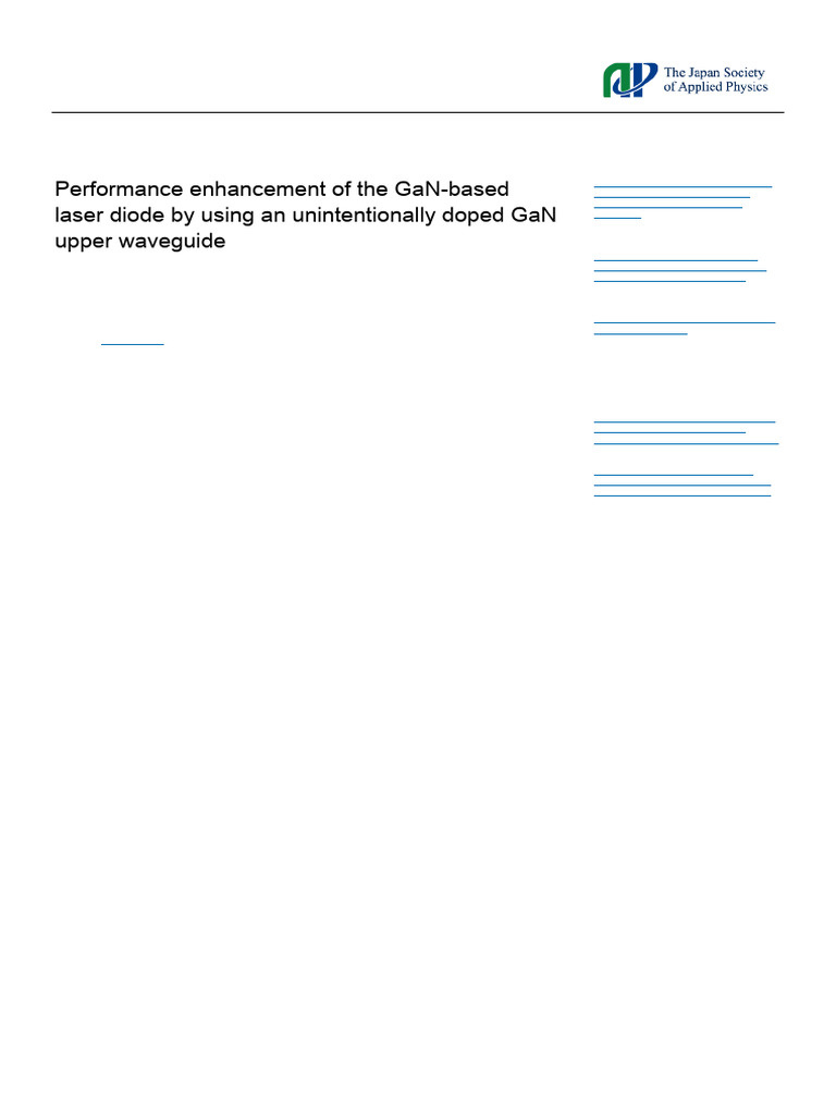 Performance Enhancement of the GaN-based Laser Diode by Using an ...