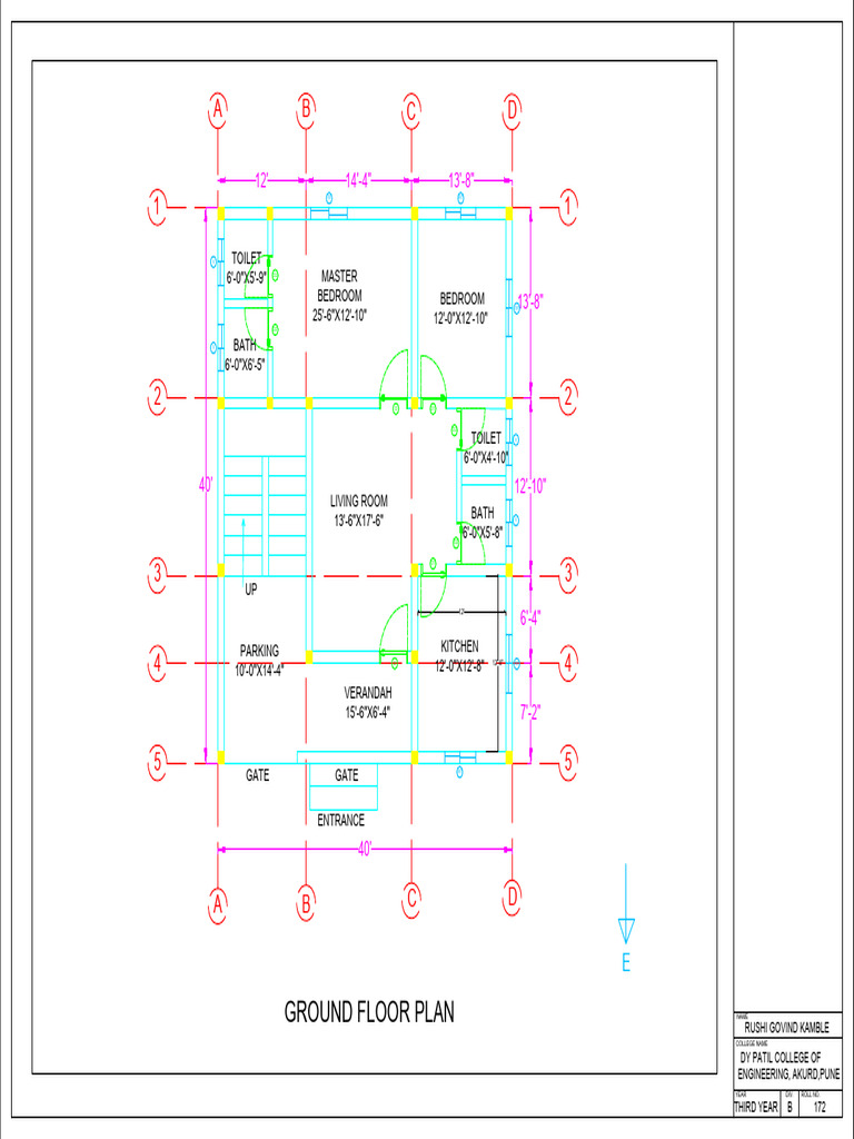 Ground Floor Plan for Residential Layout | PDF