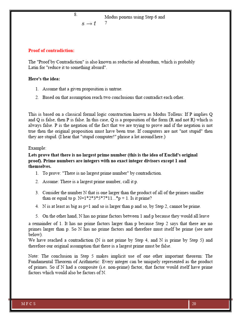 Proof by Contradiction and Relations | PDF | Function (Mathematics ...
