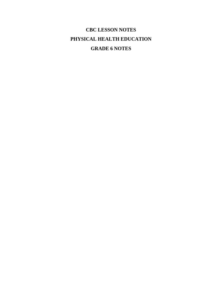 Grade 6 Phe Topical Notes 22 24 Jan 12-19-23 | PDF | Volleyball | Foot