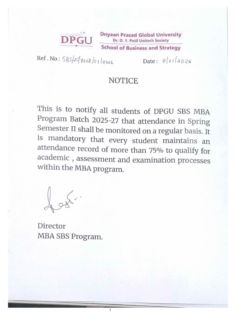 Attendance Compliance Notice | PDF