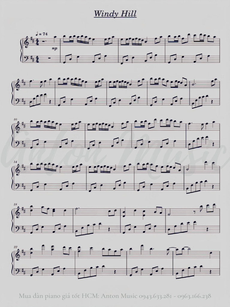 Sheet Piano Windy Hill | PDF