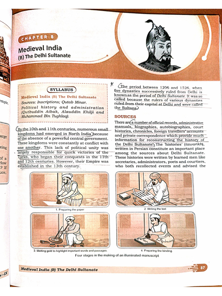 Delhi Sultanate and Mughal Empire Textbook Marking | PDF
