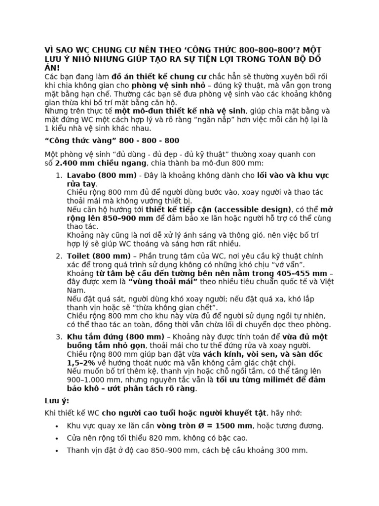 Vì Sao Wc Chung Cư Nên Theo | PDF