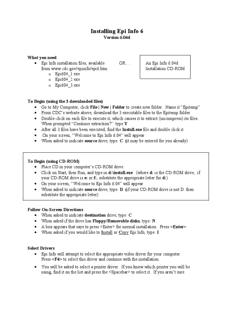 Epi Info 6 Installation Guide | PDF | Icon (Computing) | Double Click