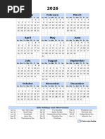 January-February 2026 Duty Rota Calendar | PDF