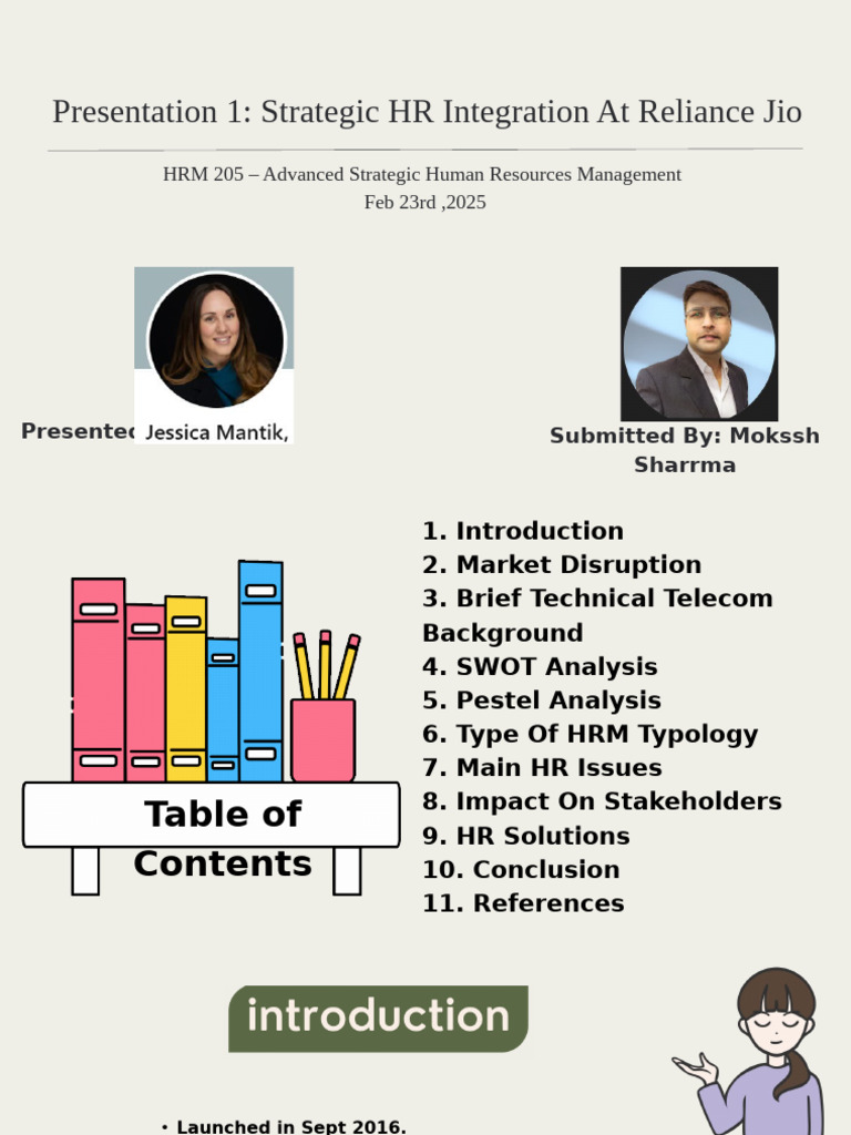Strategic HR Integration at Reliance Jio - Assignment 1 - Mokssh ...