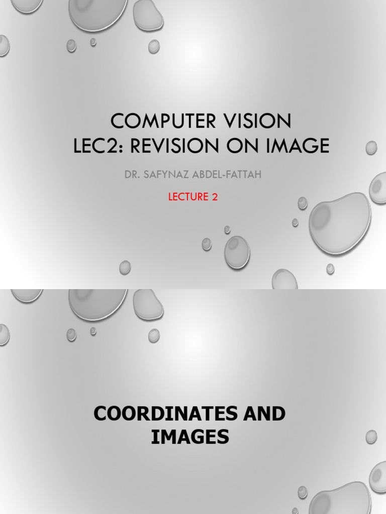 Computer_Vision-Lecture 2- Revision on Image[1] | PDF | Image ...