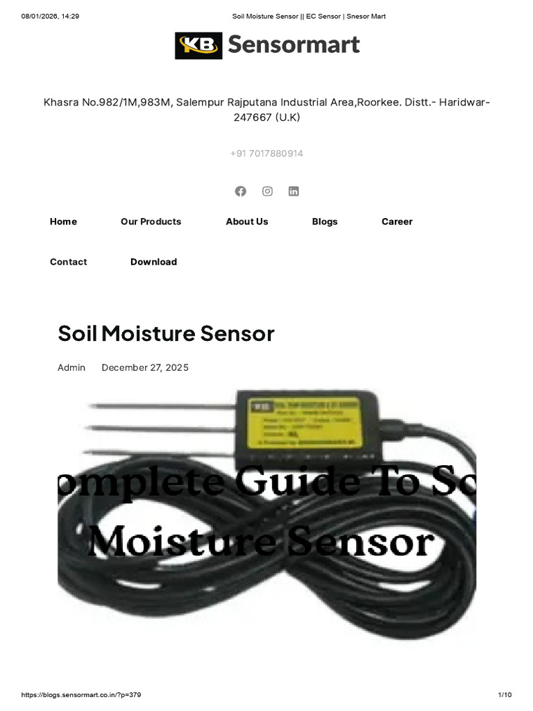 Soil Moisture Sensor __ EC Sensor _ Snesor Mart | PDF | Soil | Agriculture