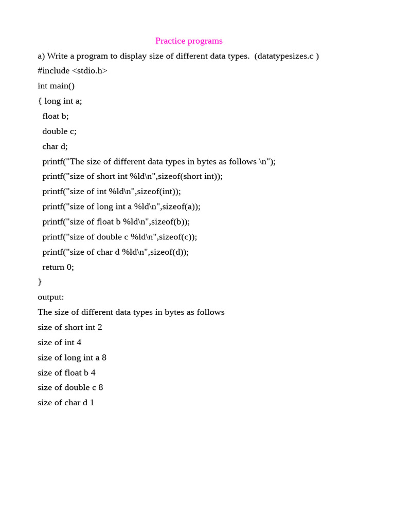 Programming for Problem Solving-Lab | PDF | Integer (Computer Science) | Software Engineering