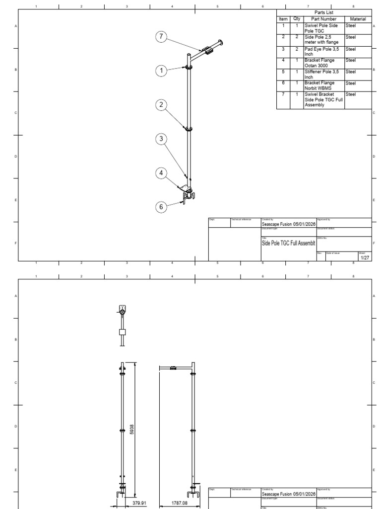 Side Pole Norbit & Octan TGC Full Assemblt Drawing | PDF | Plumbing