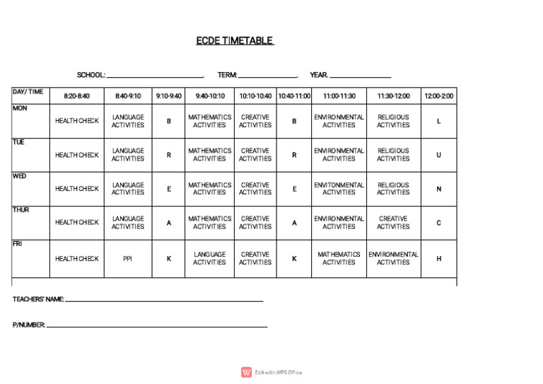 Ecde New Timetable | PDF