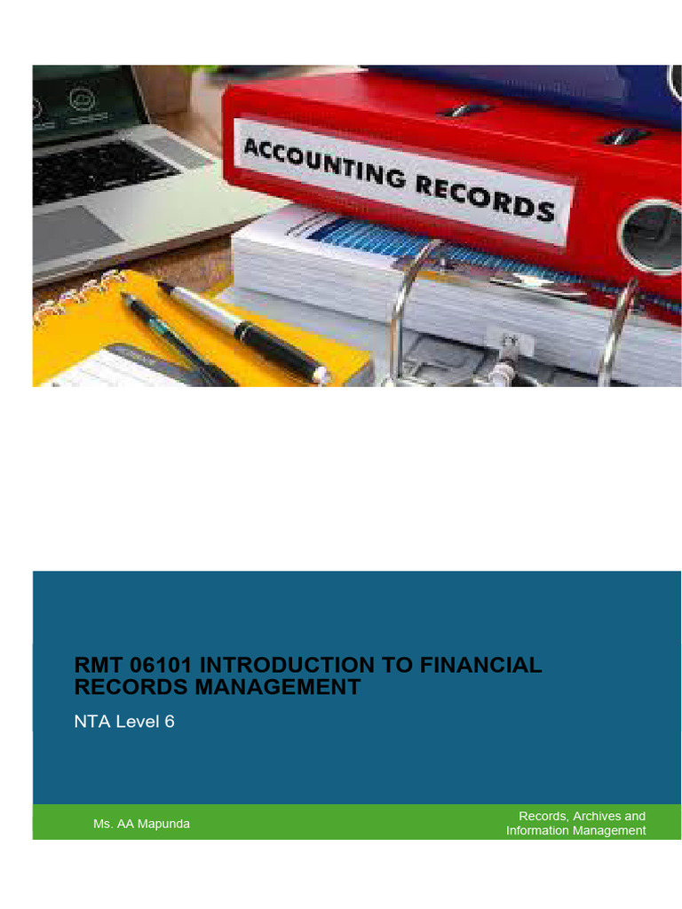 RMT 06101 Introduction to Financial Records Management Ver 1 (STIMAT ...